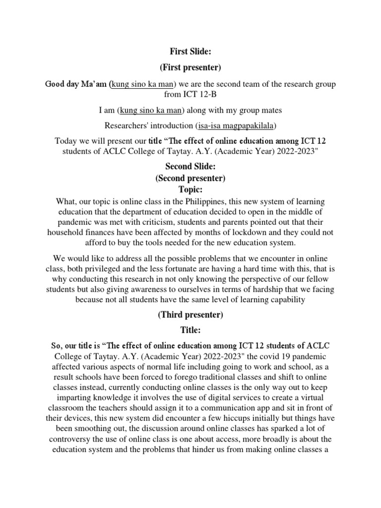 Title Defense | PDF | Educational Technology | Internet