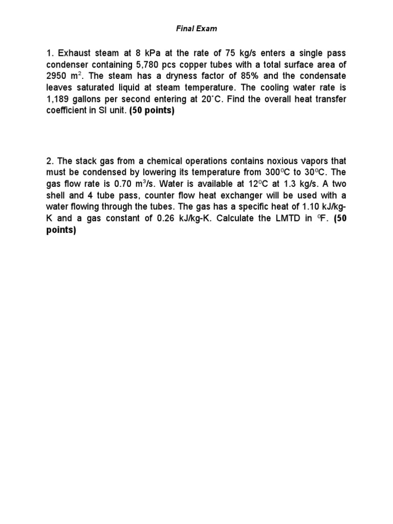 Heat Transfer Final Exam | PDF | Science & Mathematics