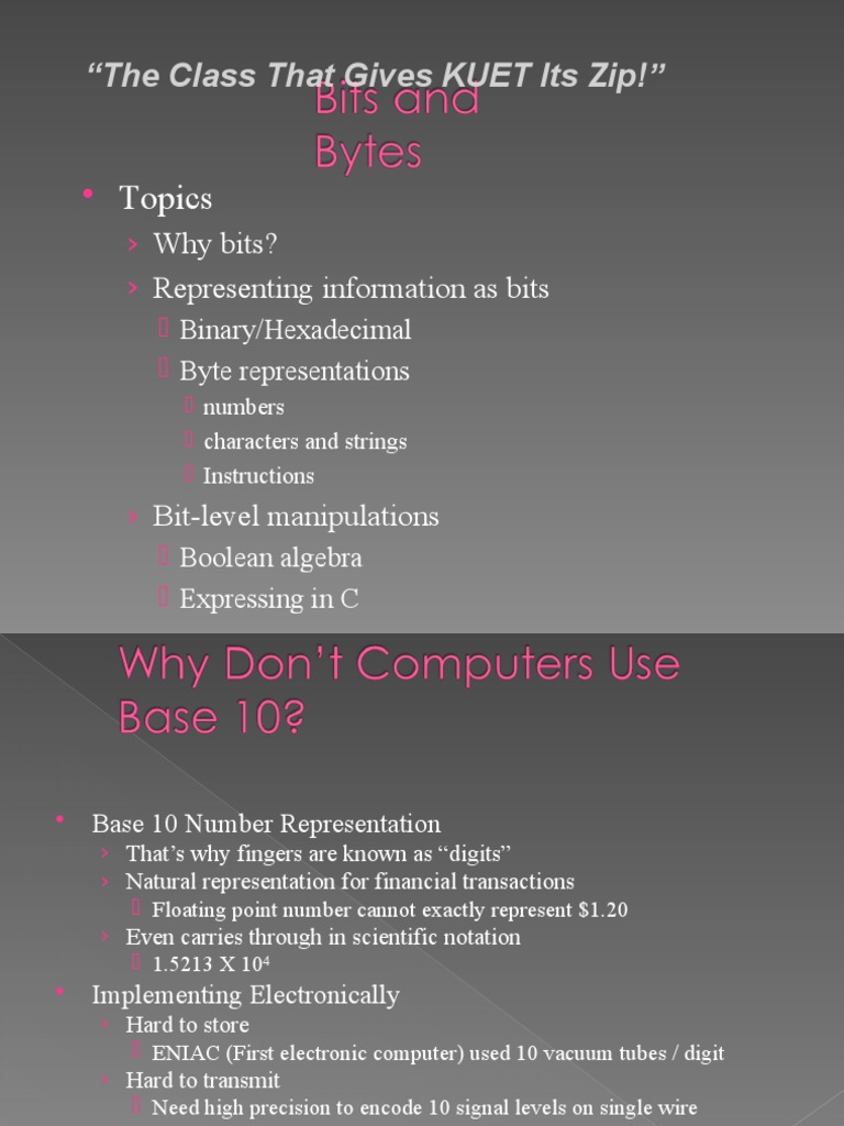 Bits and Bytes | PDF | Pointer (Computer Programming) | Integer ...