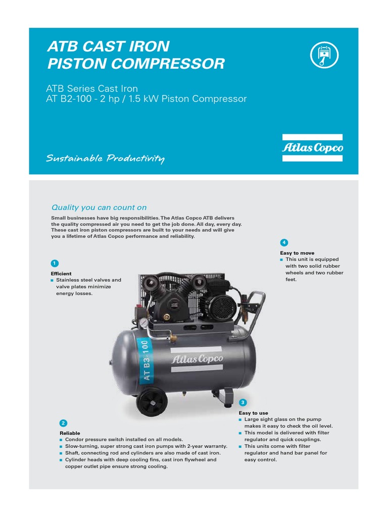 Atb2 100 Piston Compressor | PDF | Piston | Pump