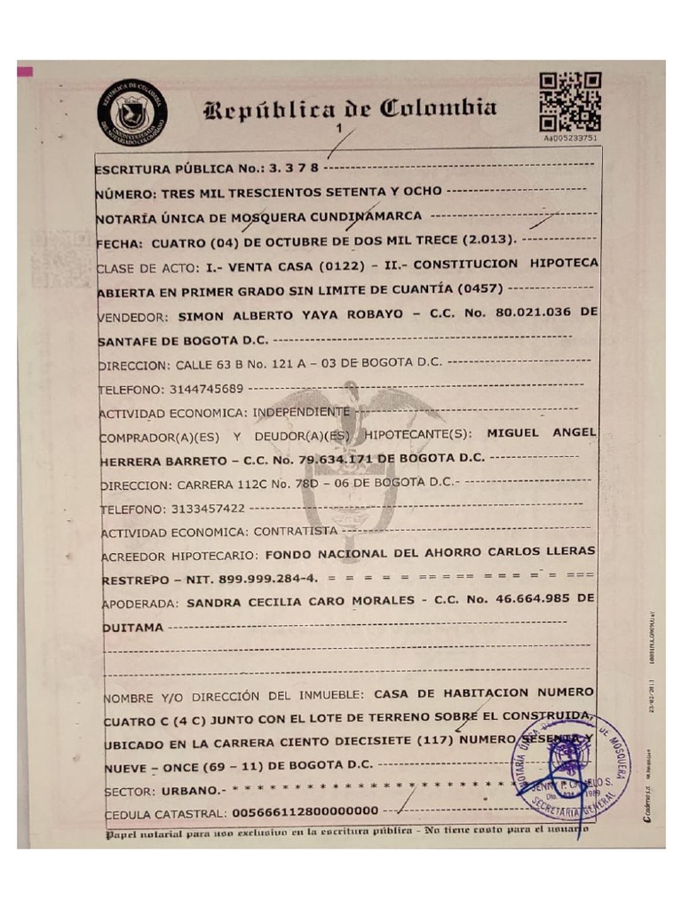 Escrituras Casa | PDF