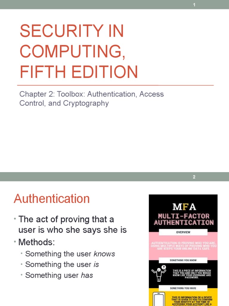 2 Authentication - Access Control & Cryptography | PDF | Cryptography | Public Key Cryptography