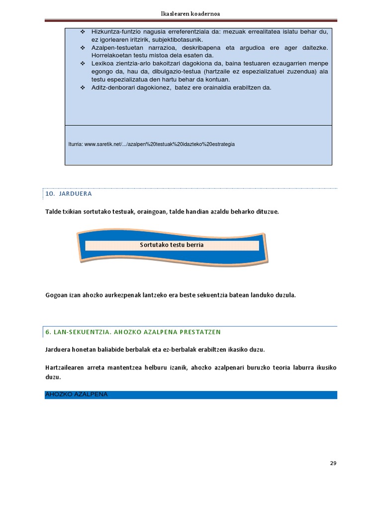 Ahozko Azalpena | PDF