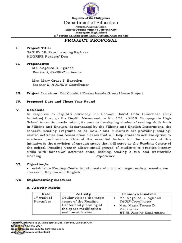 Reading Space - Project Proposal | Pdf | Learning
