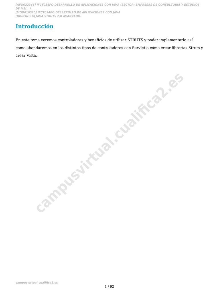 Java Struts 2.0 Avanzado. | PDF | Java (lenguaje de programación ... Java Struts 2.0 Avanzado. | PDF | Java (lenguaje de programación ...