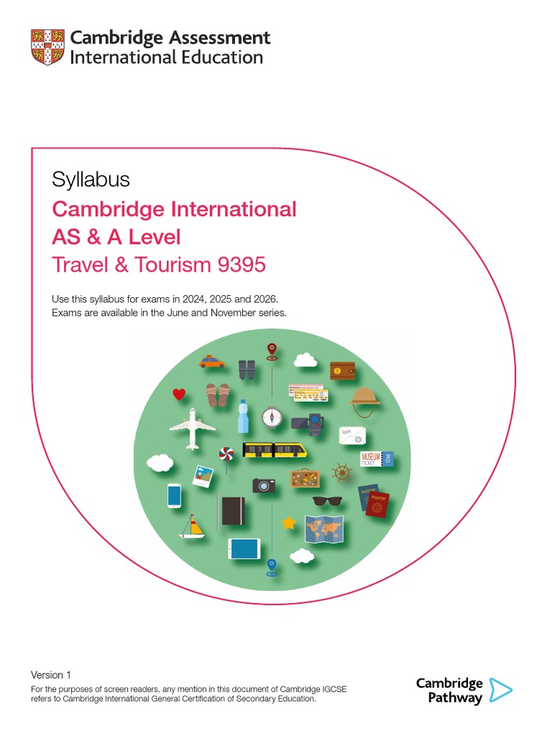 Travel & Tourism AS:A Level (9395) - 2024:2026 Syllabus | PDF | Tourism ...
