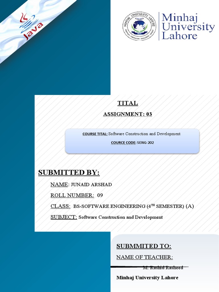 Software Construction (Assignment 33333333333) | PDF