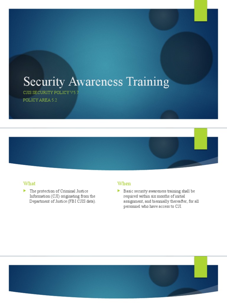 CJIS Security Awareness Training Guide | PDF | Malware | Computer Virus