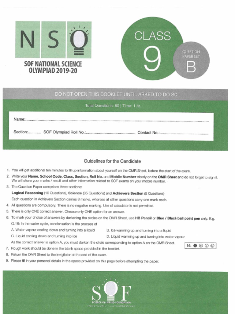 NSO - Class 9 - 2019-20 | PDF NSO - Class 9 - 2019-20 | PDF