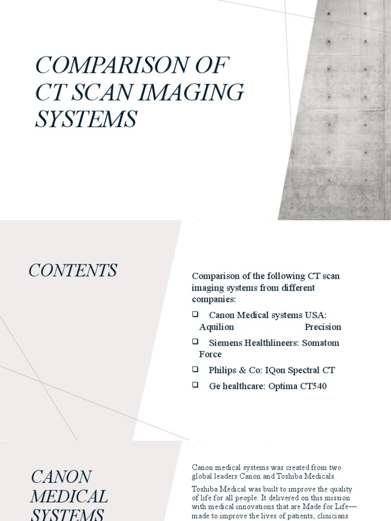 Comparison of CT Scan Imaging Systems | PDF | Ct Scan | Positron ...
