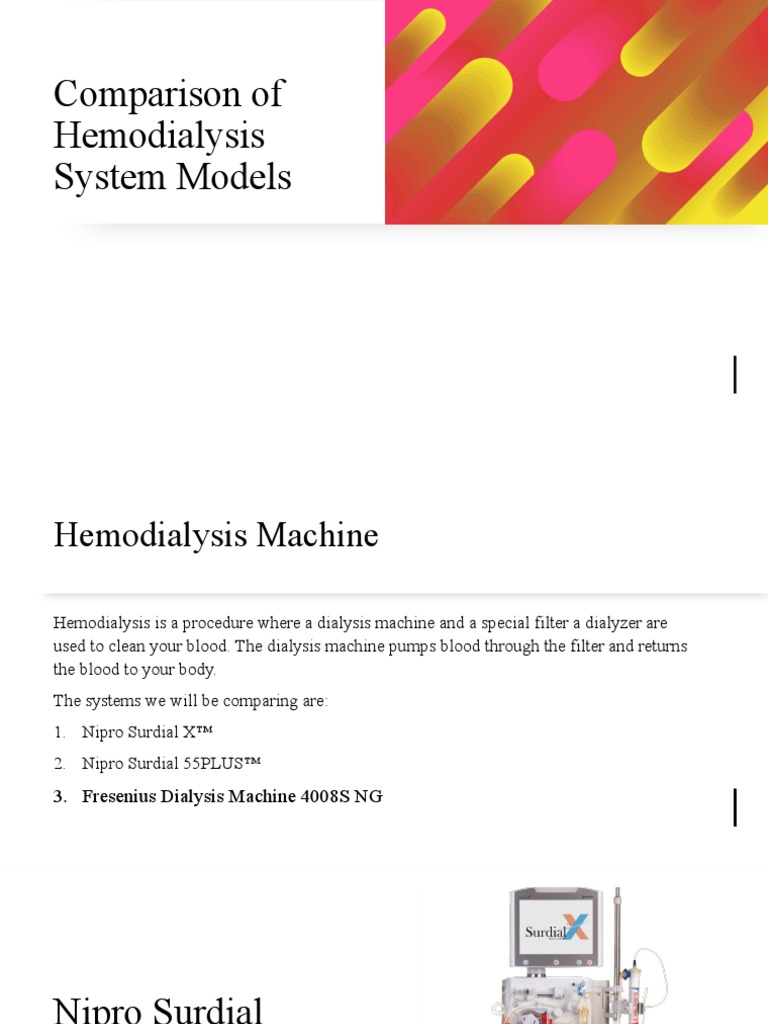 Comparison of Hemodialysis System Models | PDF | Hemodialysis | Medical Specialties