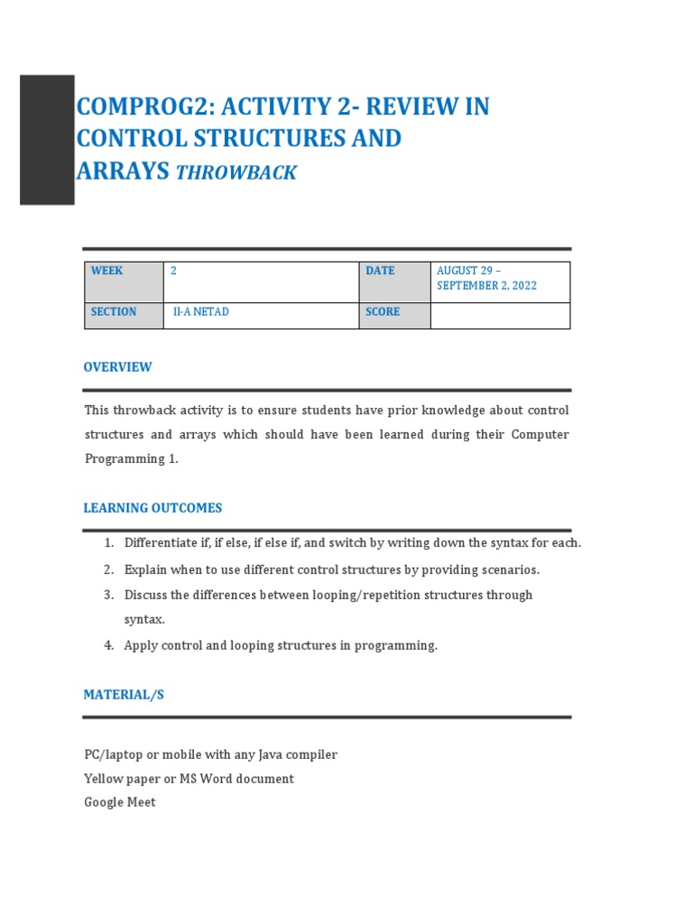 COMPROG2 Assignment1 EscribaJanine | PDF