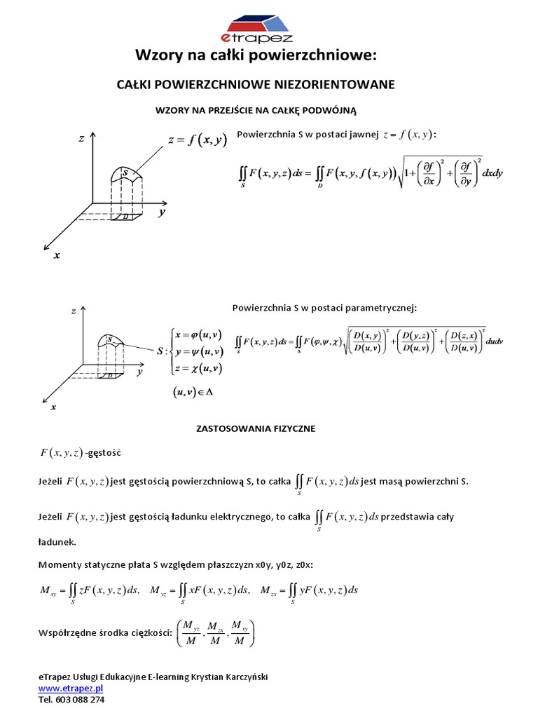 Powierzchniowe Wzory | PDF