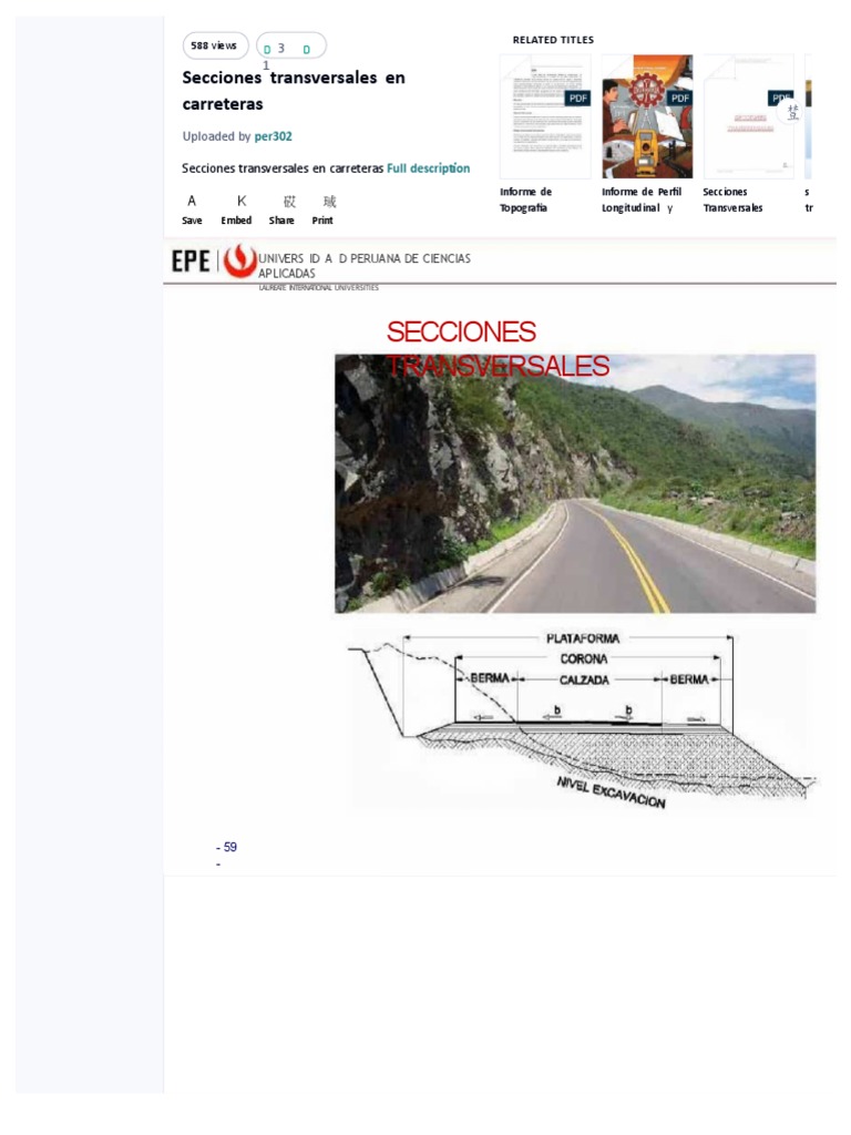 PDF Secciones Transversales en Carreteras | Descargar gratis PDF ...