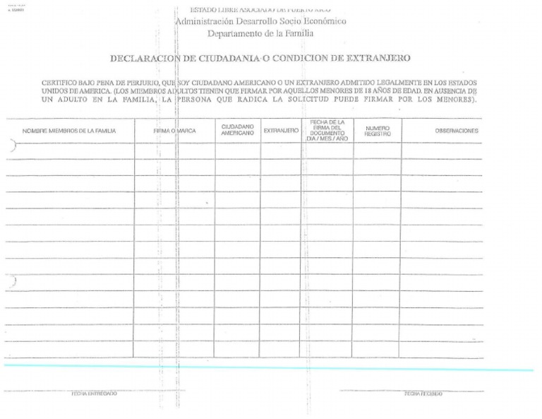 ADSEF 153 Declaracion de Ciudadania | PDF