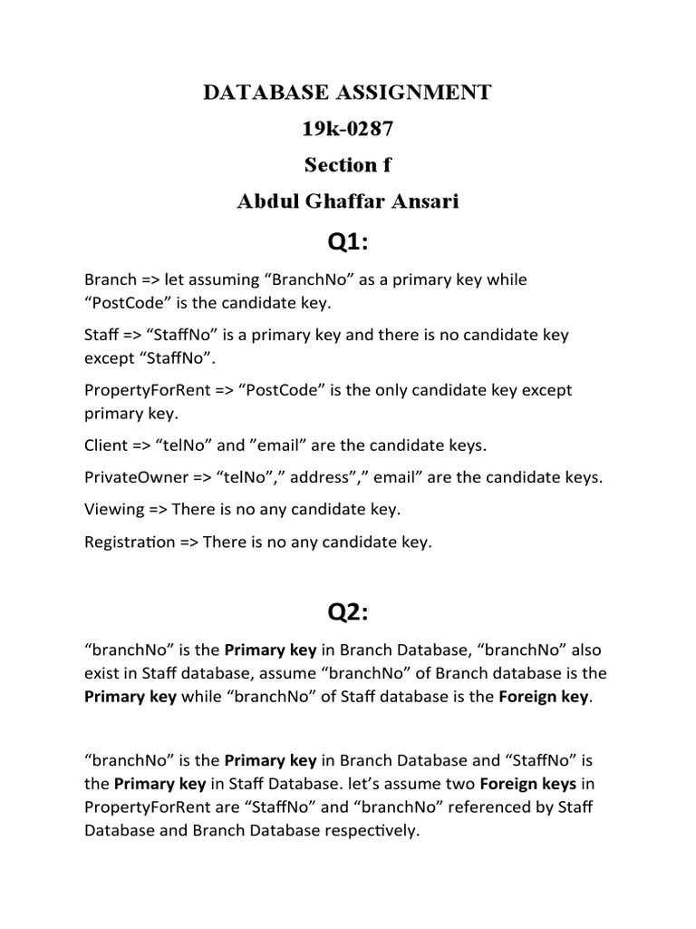 Database Assignment | PDF | Computers