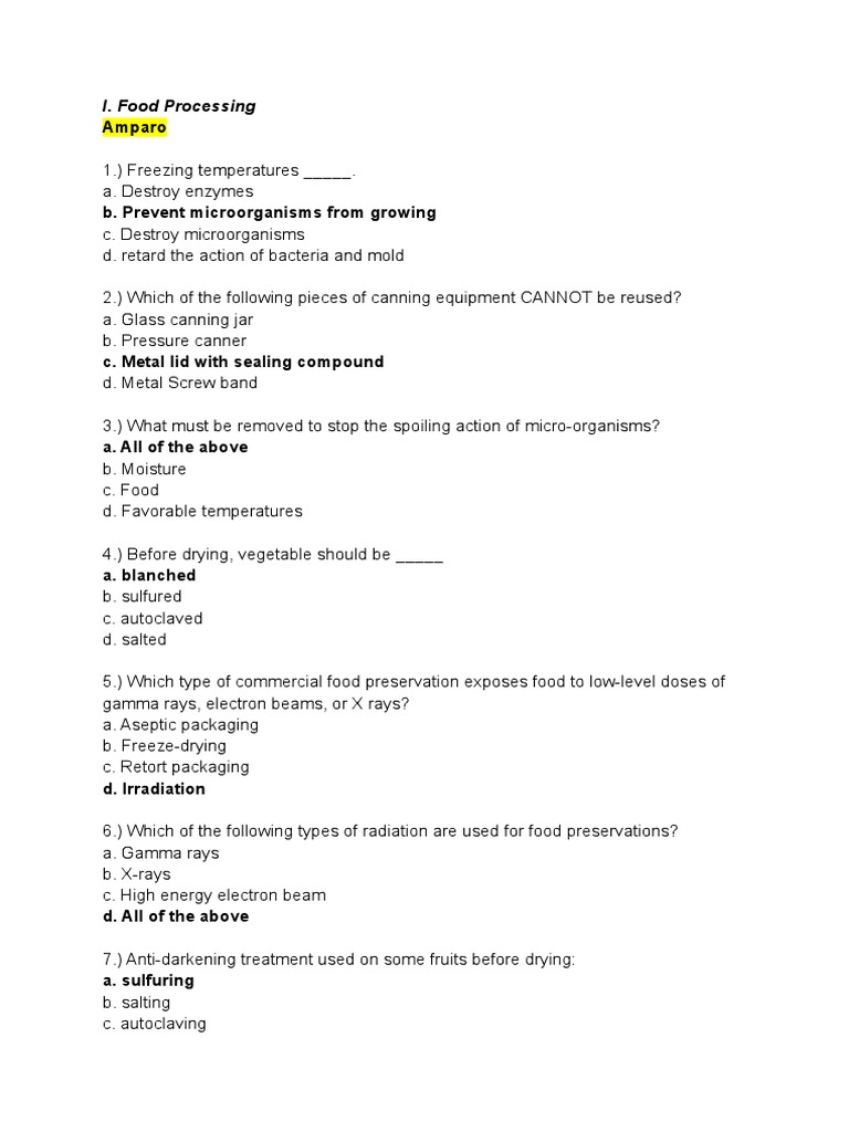 Food Processing Techniques and Methods | PDF | Cakes | Nutrition Facts ...