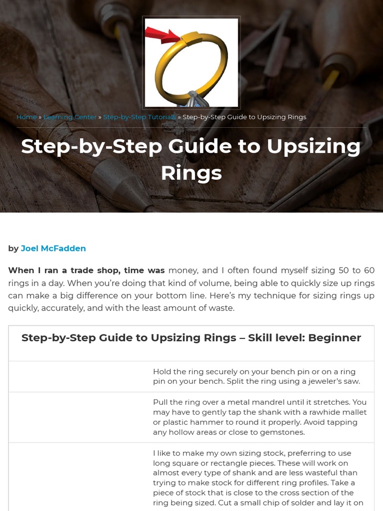 Step-by-Step Guide To Upsizing Rings | PDF | Soldering | Jewellery