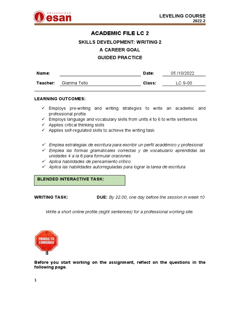 Af LC 2 Blended Task 2022-2 | PDF | Verb | Cognitive Science