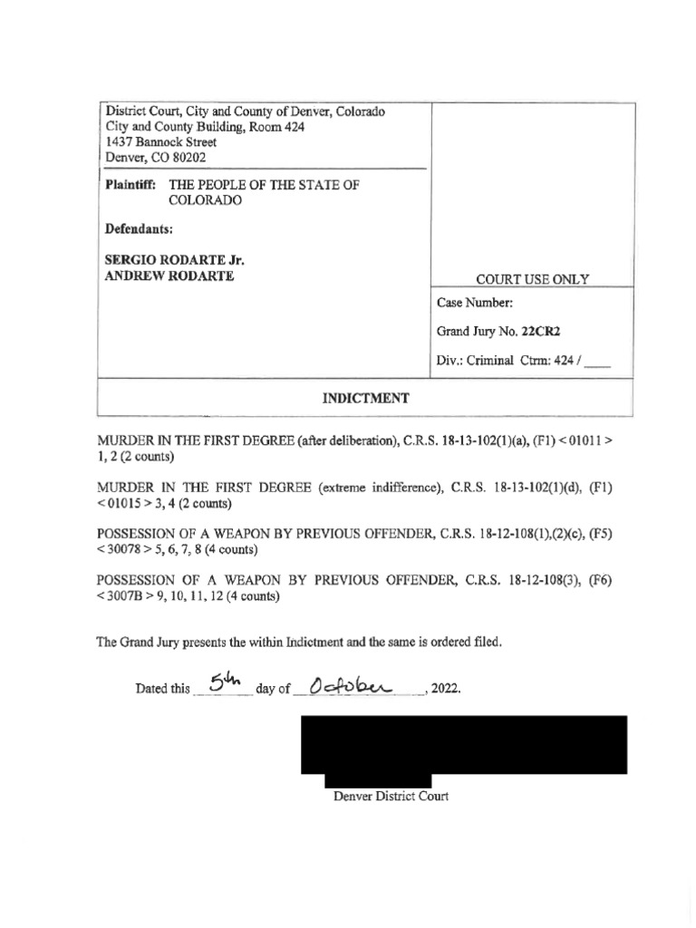Sergio and Andrew Rodarte Indictment | PDF