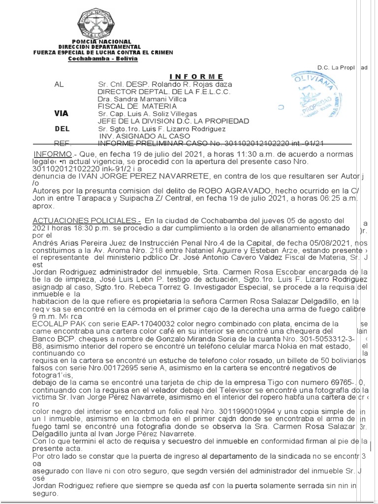 Acta de Requisa | PDF | Derecho penal | Justicia penal