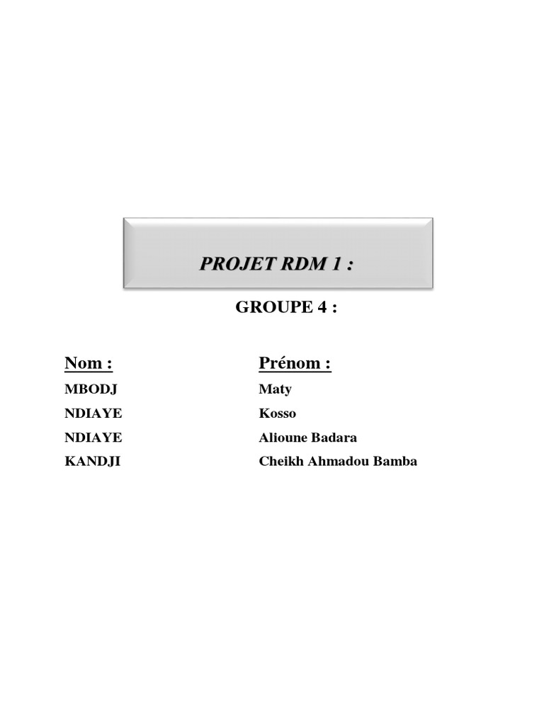 Projet RDM 1 | PDF