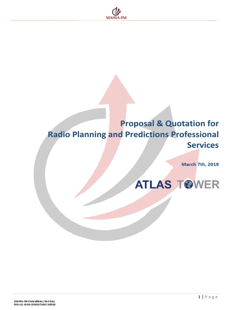 Proposal & Quotation For Radio Planning and Predictions Professional Services 07032019 | PDF ...