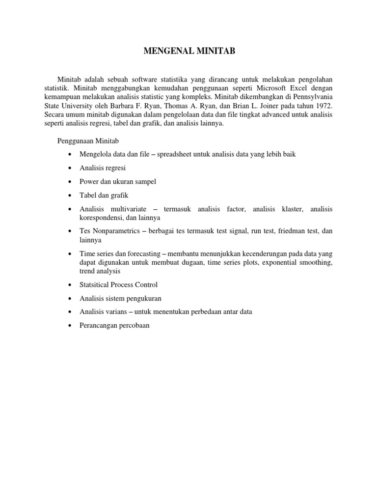 Modul 1 - Instalasi Minitab | PDF