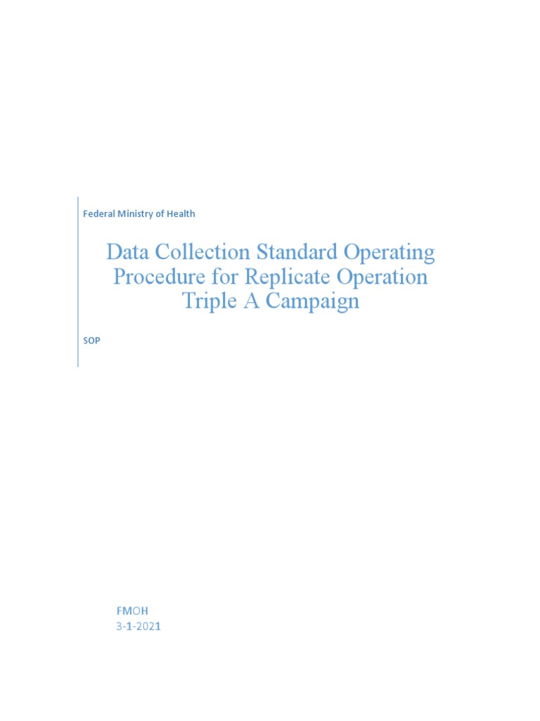 Data Collection SOP | PDF | Hiv | Hiv/Aids