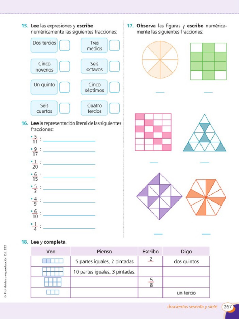 FICHA Fracciones 6to | PDF