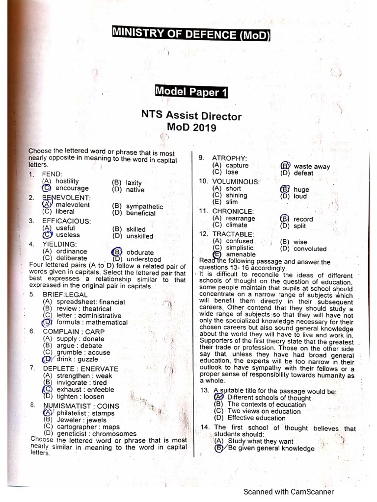MOD All Past Papers | PDF