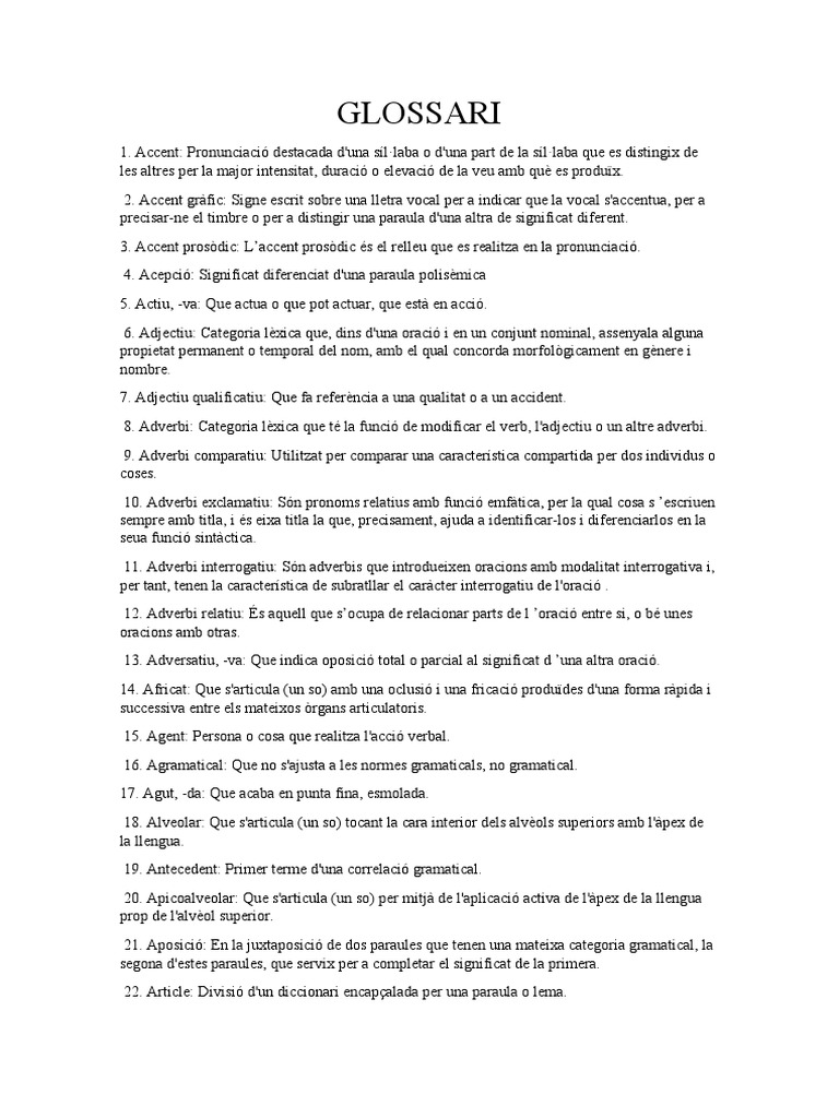 GLOSSARI | PDF