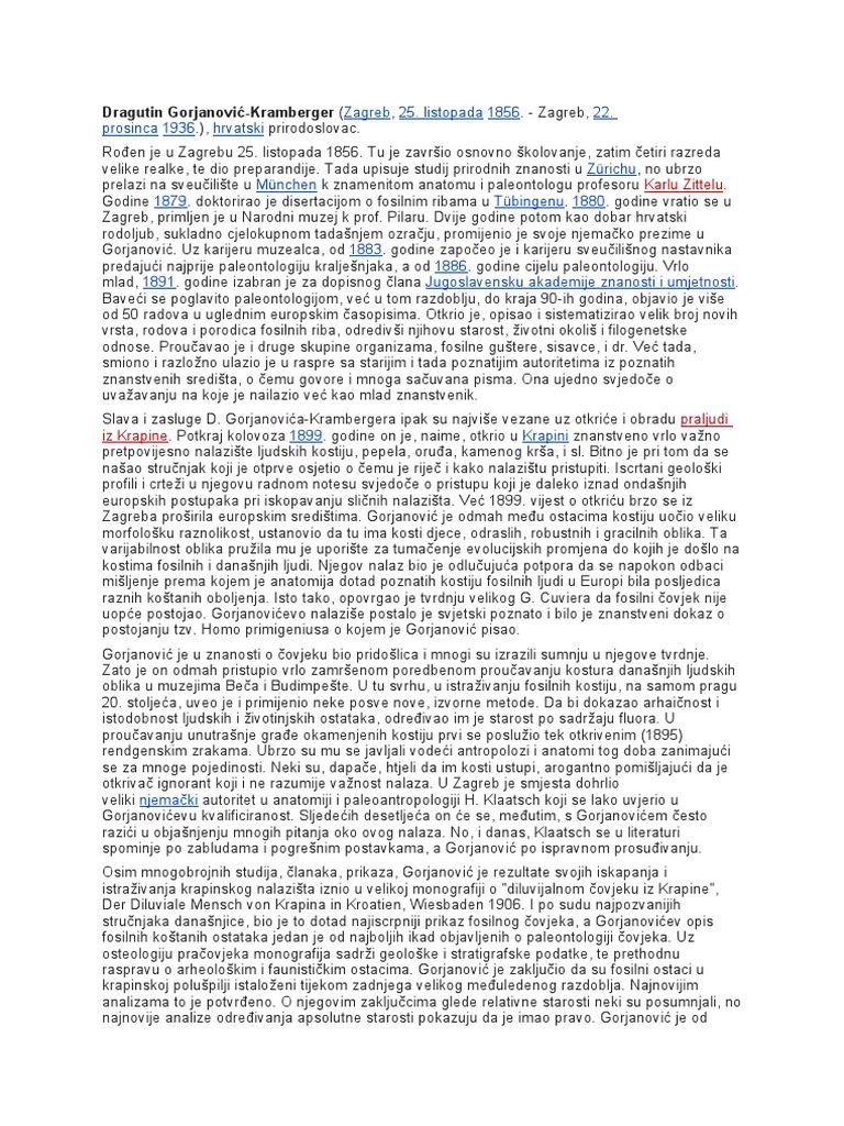 Dragutin Gorjanović-Kramberger | PDF