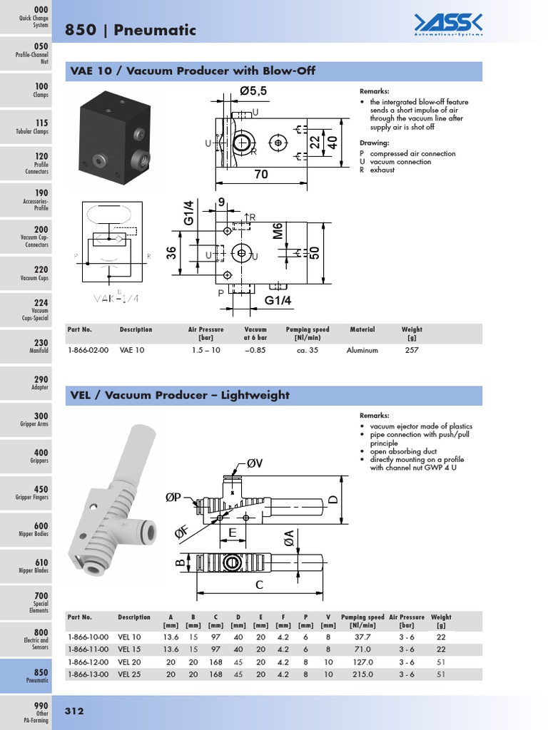850 - Pneumatic: VAE 10 / Vacuum Producer With Blow-Off | PDF | Transparent Materials ...