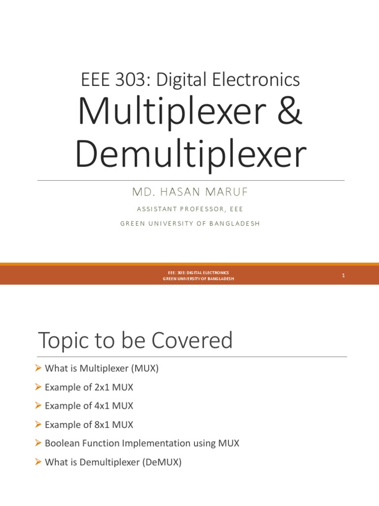 EEE 303 Multiplexer Demultiplexer Guide | PDF | Electrical Engineering | Electrical Circuits