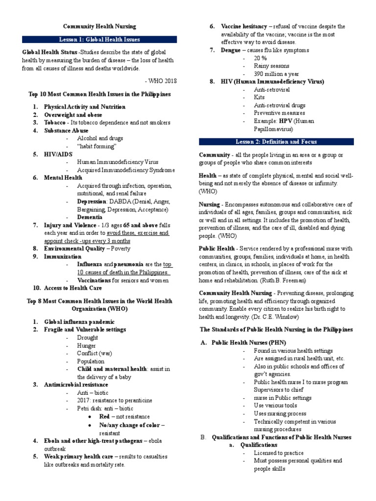 CHN - Top 10 Most Common Health Issues in The Philippines | PDF | Hiv ...