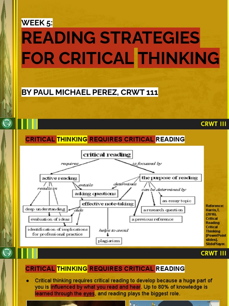 Critical Reading Strategies for Comprehension | PDF | Speed Reading ...