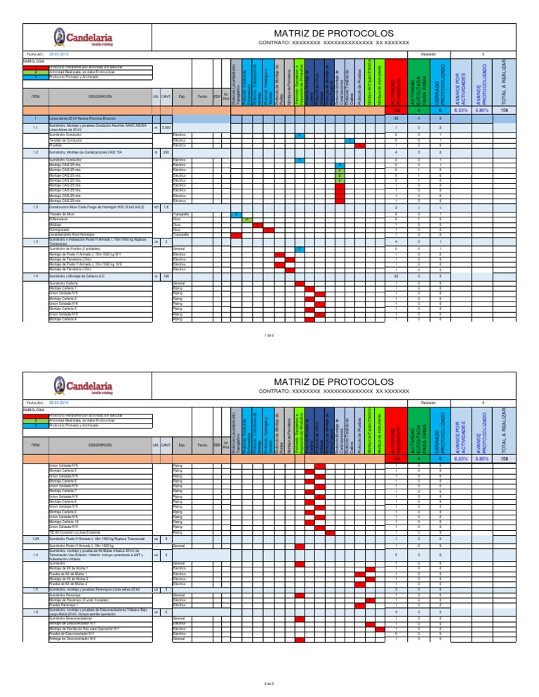 Formato-Matriz de Protocolos | PDF | Materiales de construcción