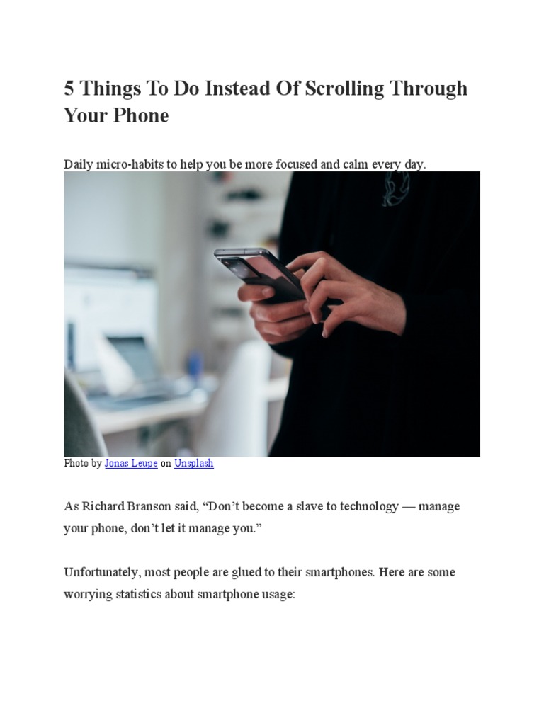 5 Things To Do Instead of Scrolling Through Your Phone | PDF ...