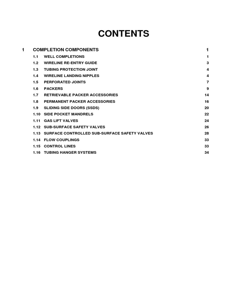 1 Completion Components | PDF | Casing (Borehole) | Valve