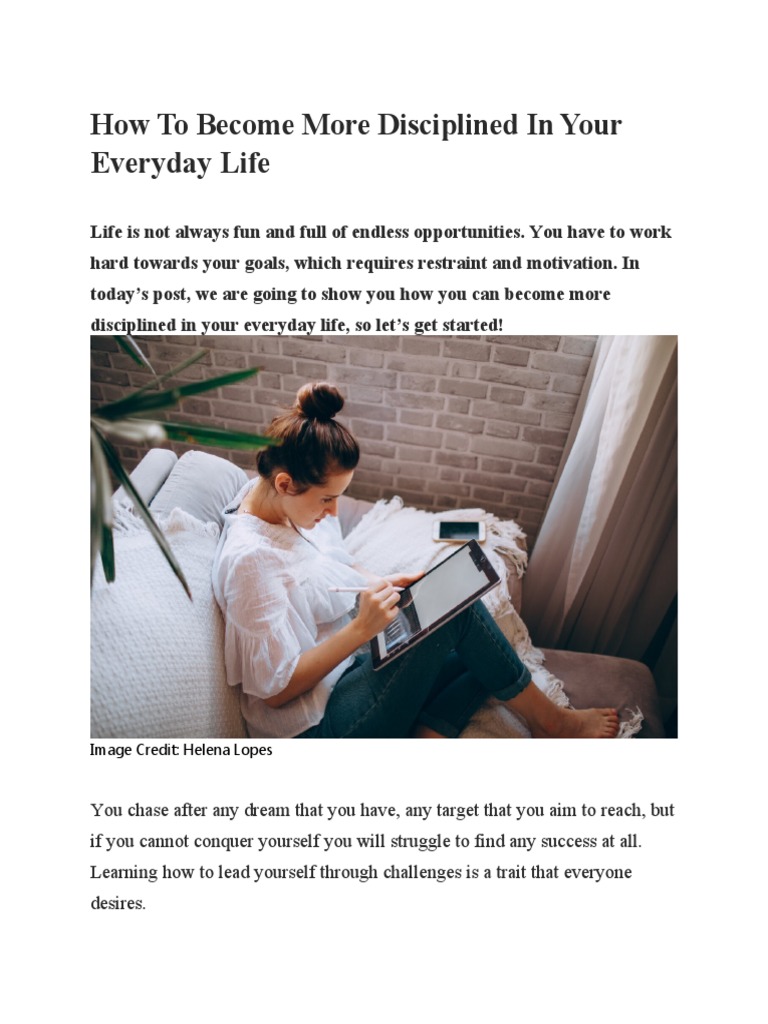 How To Become More Disciplined in Your Everyday Life | PDF ...