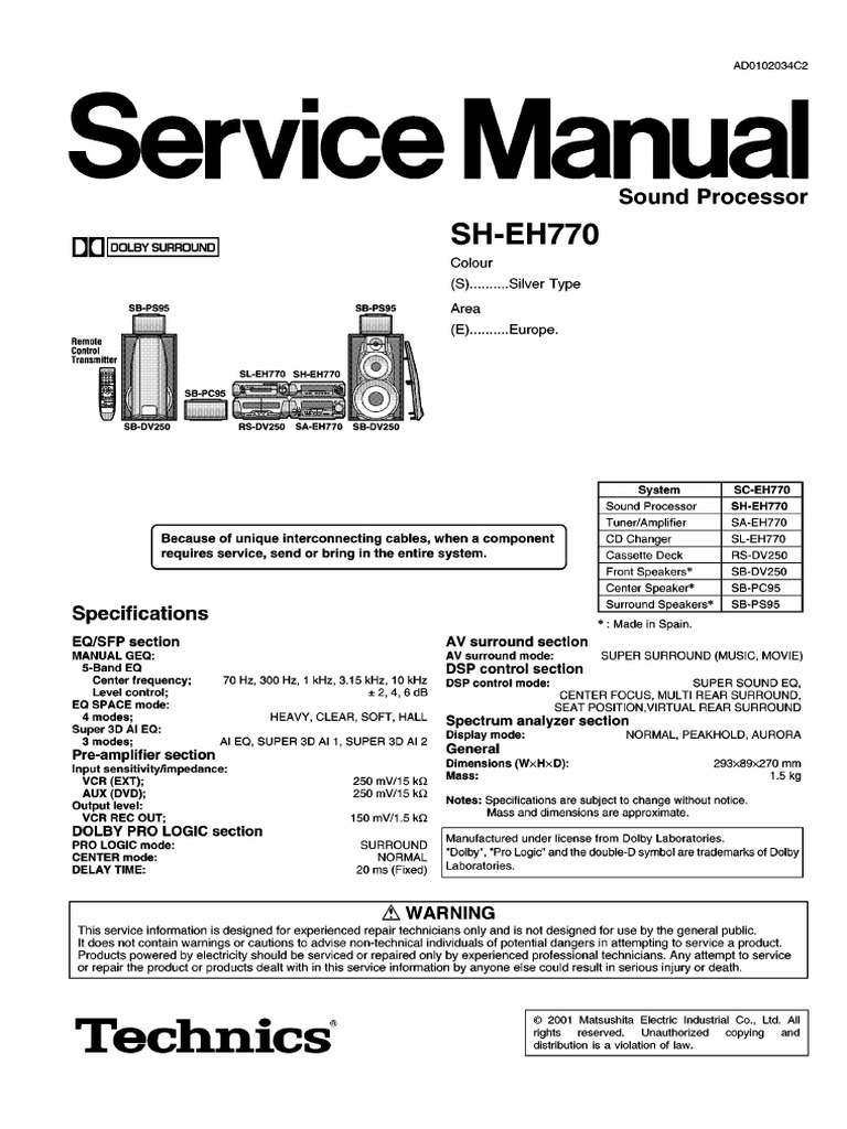 Technics Sh-Eh770e | PDF