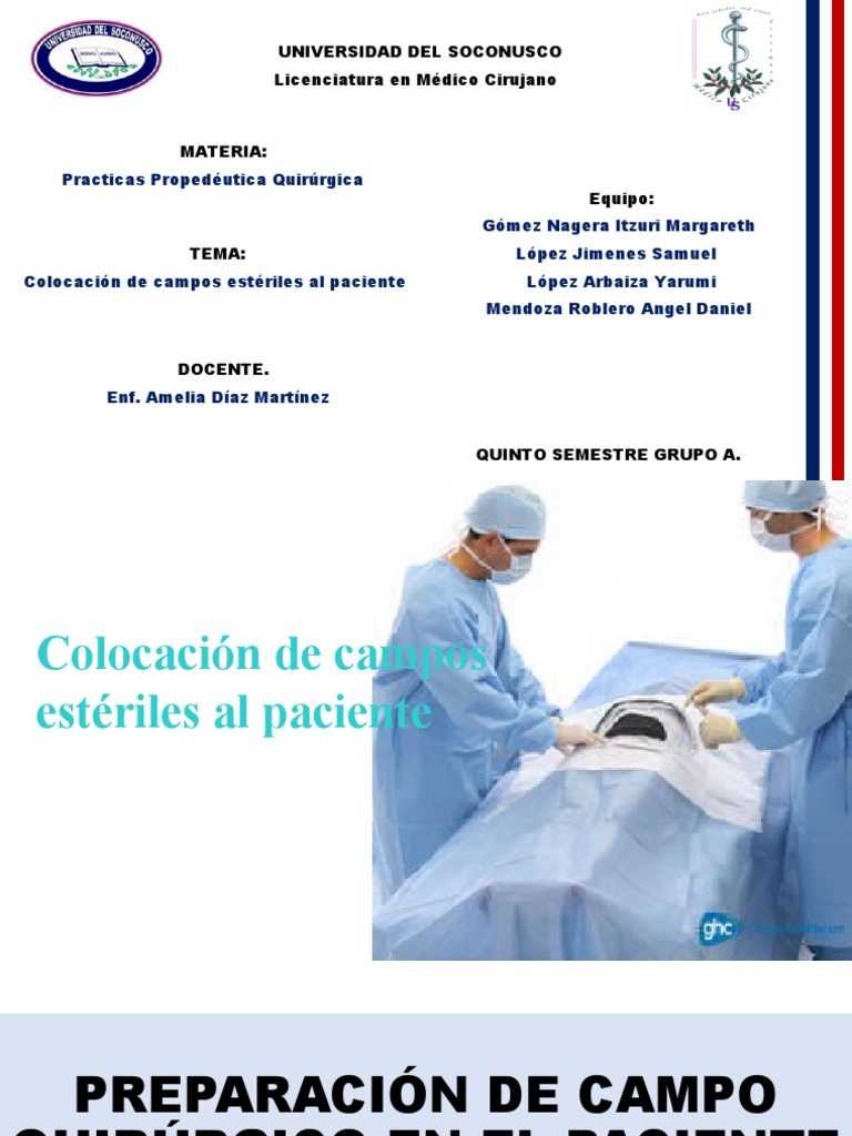 Colocación de Campos Estériles Al Paciente | PDF | Términos anatómicos ...