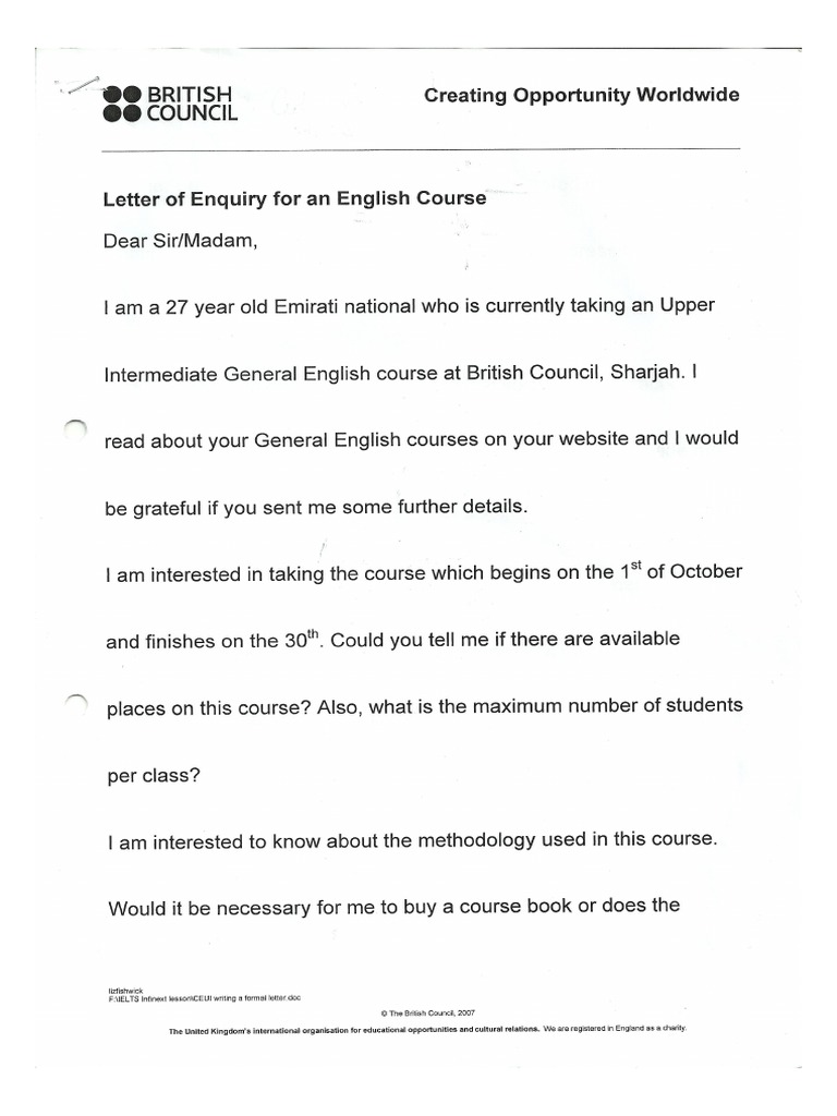 Letter of Enquiry | PDF