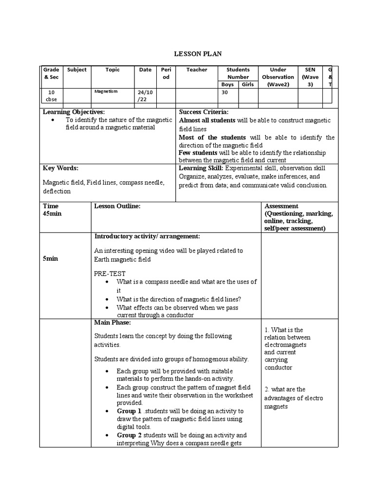 DLP - 10 Cbse - Magnetism - 1 | PDF | Magnetic Field | Magnetism