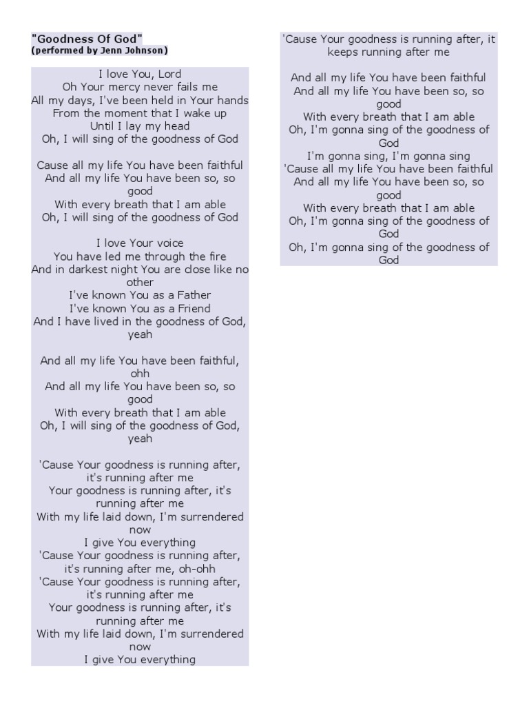 Goodness of God | PDF | Religious Belief And Doctrine