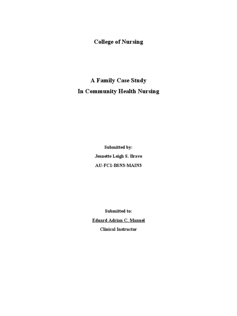 Family Case Study | Download Free PDF | Nursing | Health Care