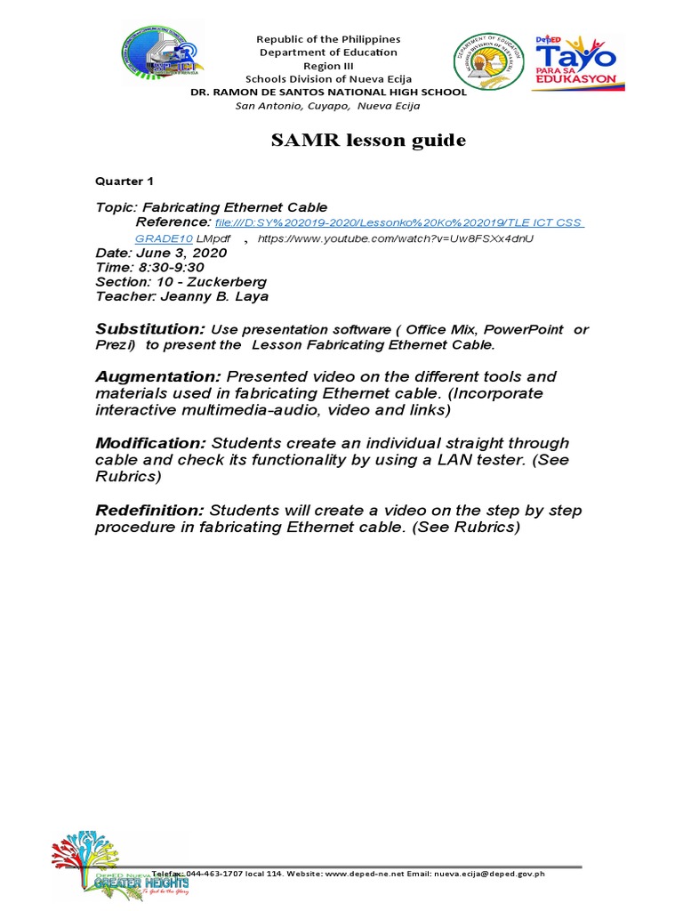 SAMR Sample Lesson Guide | PDF