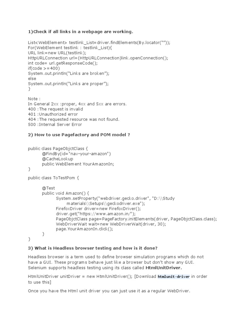 Selenium Important Notes Pdf System Software Information Age