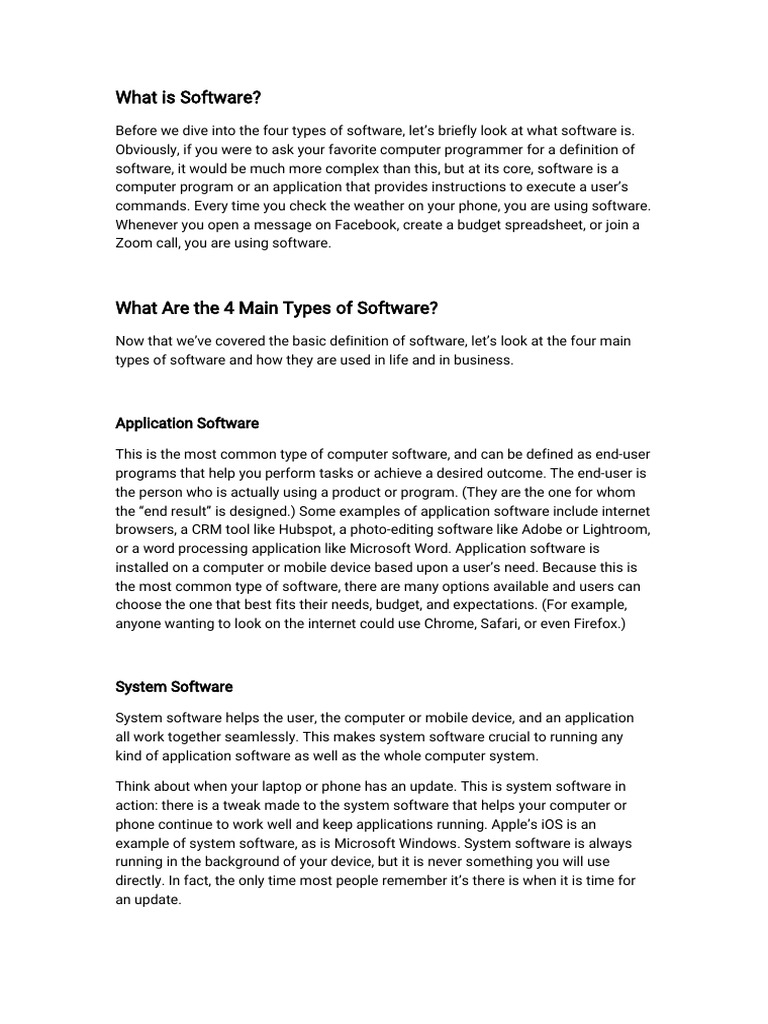 Types of Software | PDF